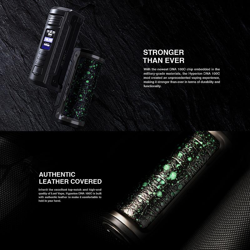 Mod Hyperion DNA 100C - Lost Vape - Black Calf Leather Voore.ro