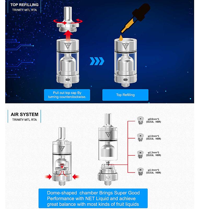 Atomizor Trinity MTL RTA - Ambition Mods - Gunmetal Voore.ro