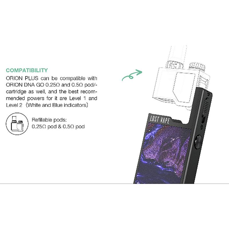 Kit Orion Plus DNA Lost Vape - Silver Ocean Scallop Voore.ro